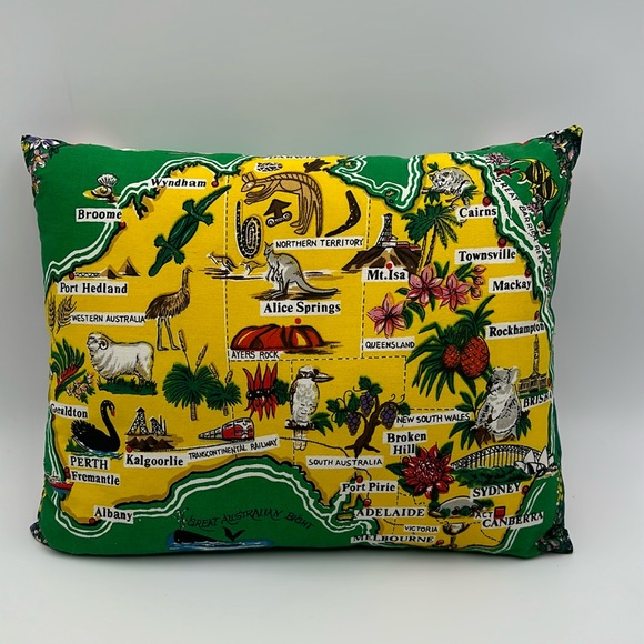 Bedding | 1978 Vintage Australia Souvenir Linen Pillow With Insert ...